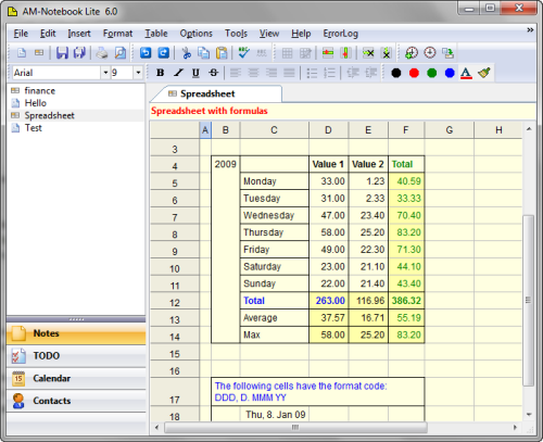 AM-Notebook is an All-in-One life organizing utility